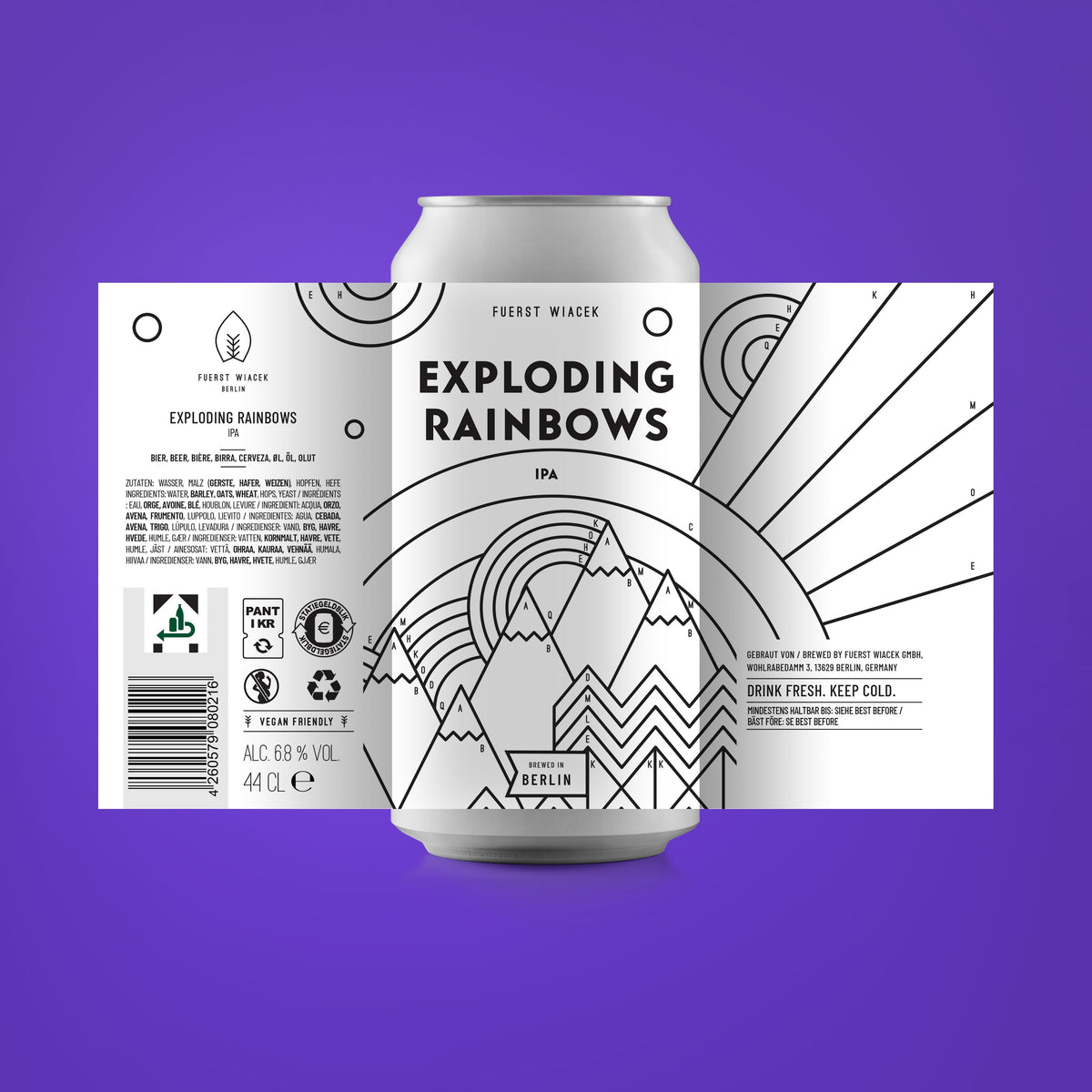 Exploding Rainbows - Fuerst Wiacek - IPA, 6.8%, 440ml Can – Raynville Superstore