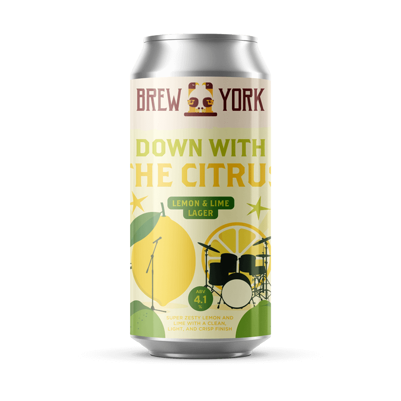 Down With The Citrus - Brew York - Lemon & Lime Lager, 4.1%, 440ml Can ...