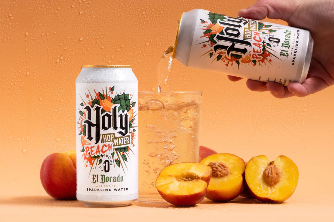 Holy Hop Water El Dorado & Peach - Northern Monk - Sparkling Hop Water ...