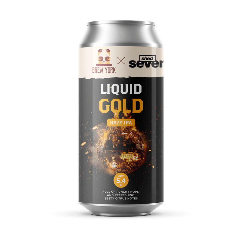Liquid Gold - Brew York X Shed Seven - Hazy IPA, 5.4%, 440ml Can ...