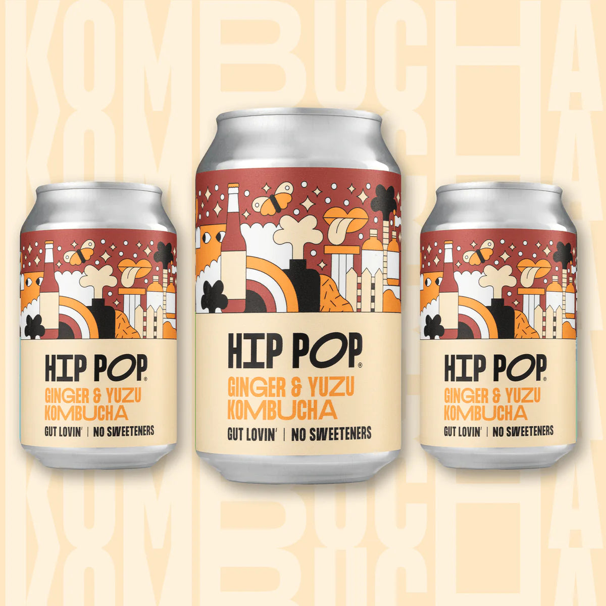 Ginger & Yuzu Kombucha - Hip Pop - Ginger & Yuzu Kombucha, 0%, 440ml C ...