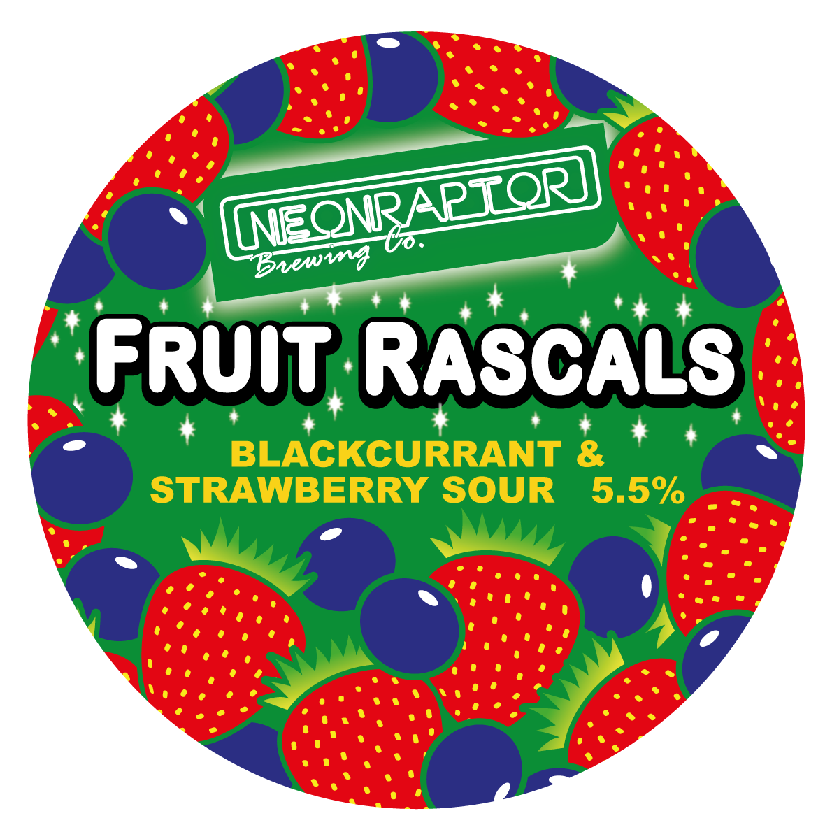 Fruit Rascals - Neon Raptor - Blackcurrant & Strawberry Sour, 5.5%, 44 ...