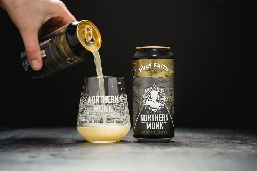 Holy Faith - Northern Monk - Alcohol Free Hazy Pale Ale, 0.5%, 440ml C ...