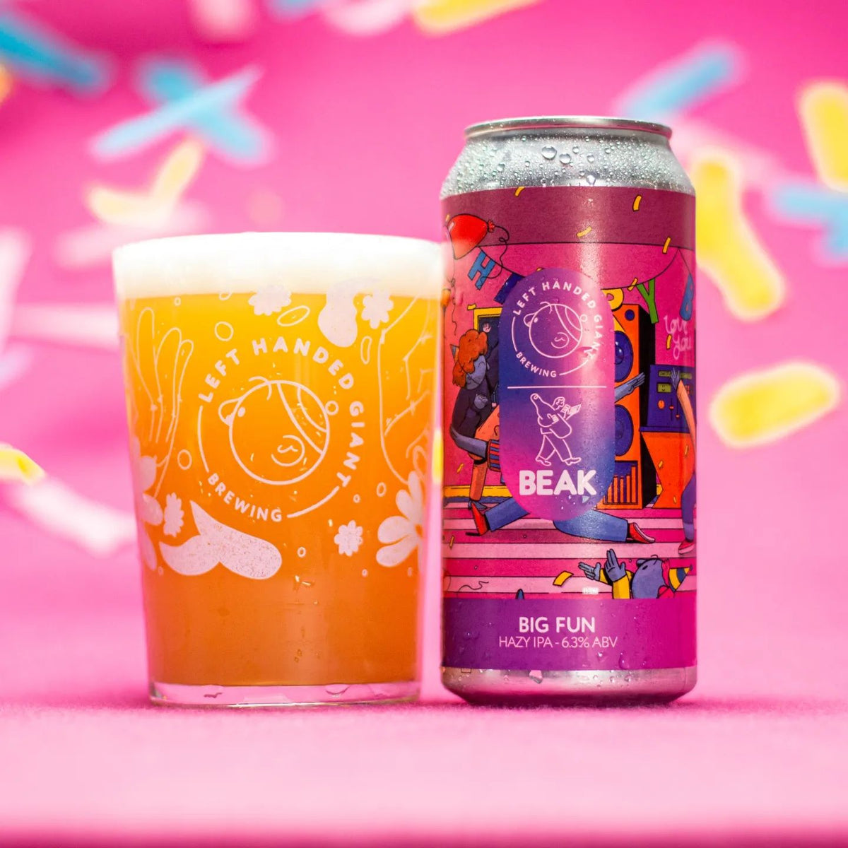 Big Fun - Left Handed Giant X Beak Brewery - Hazy IPA, 6.3%, 440ml Can ...