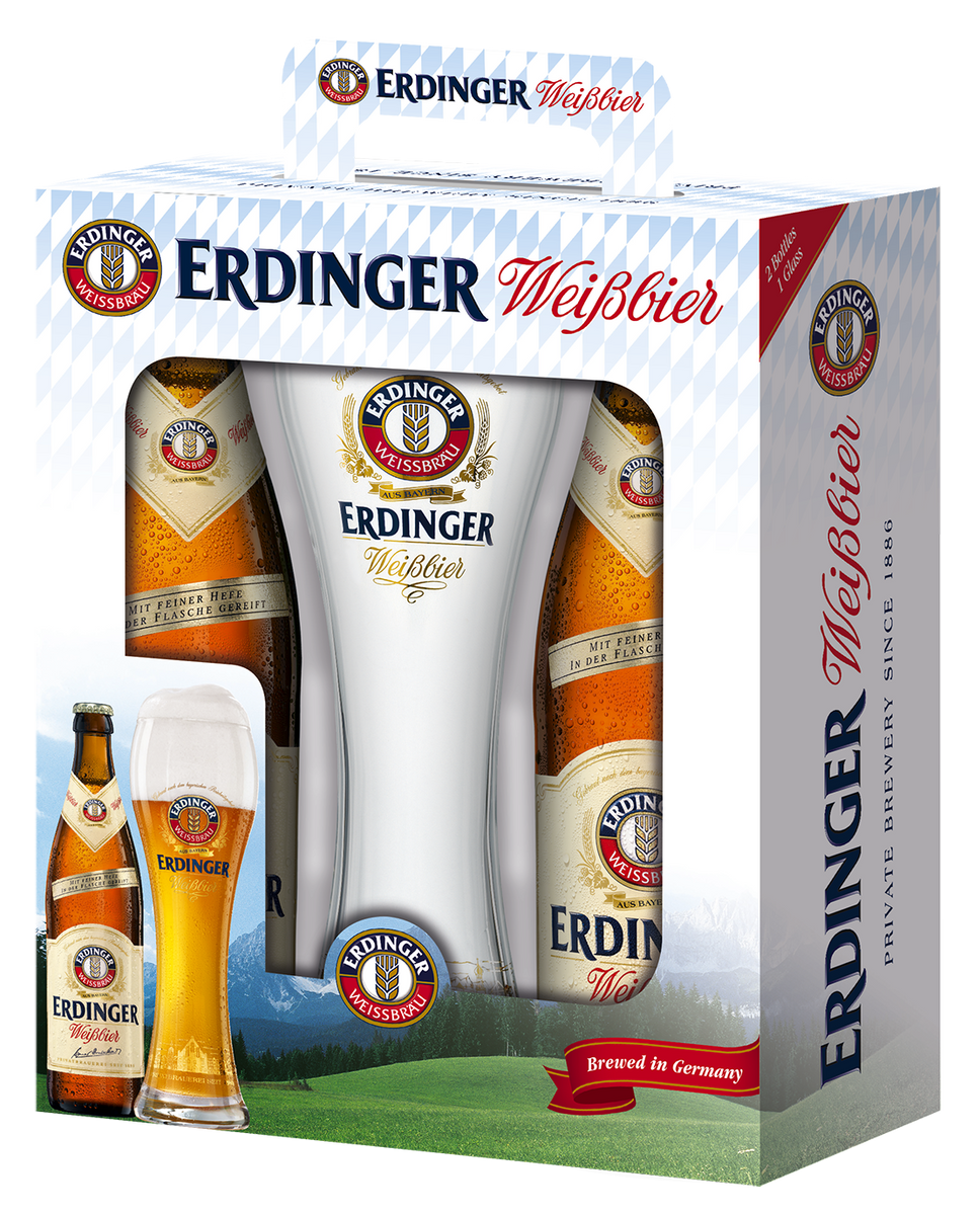 Erdinger Gift Set - Erdinger Weissbrau - Weissbier, 5.3%, 2x500ml Bott ...