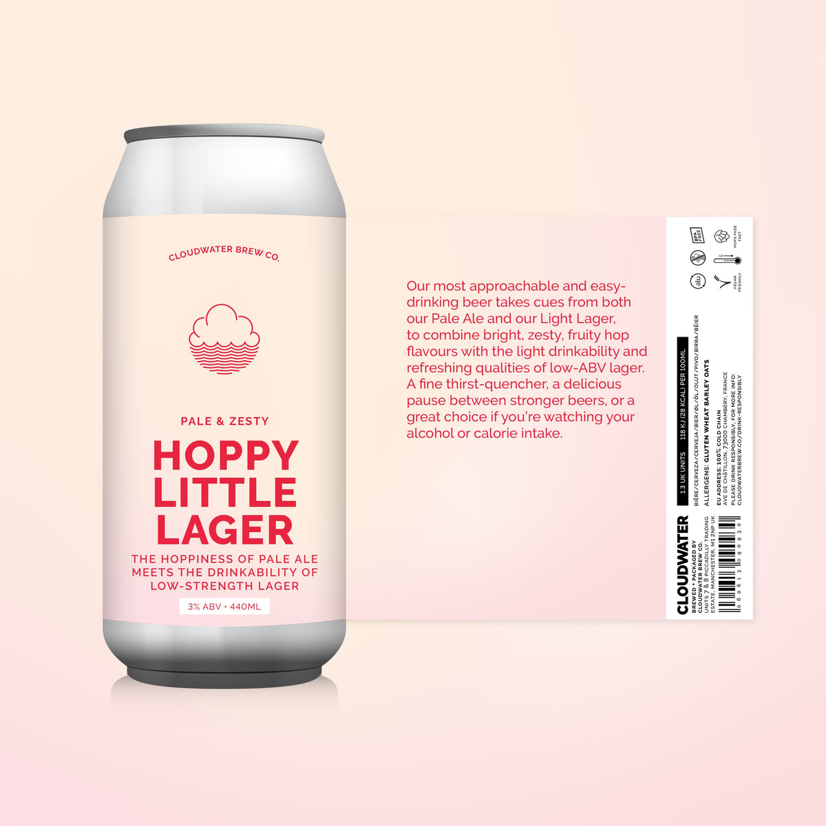 Hoppy Little Lager - Cloudwater - Hoppy Light Lager, 3%, 440ml Can ...
