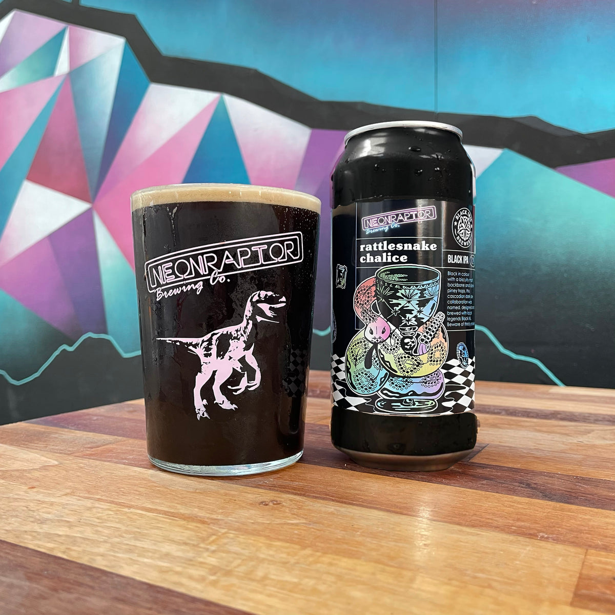 Rattlesnake Chalice - Neon Raptor X Black Iris Brewery - Black IPA, 7 ...